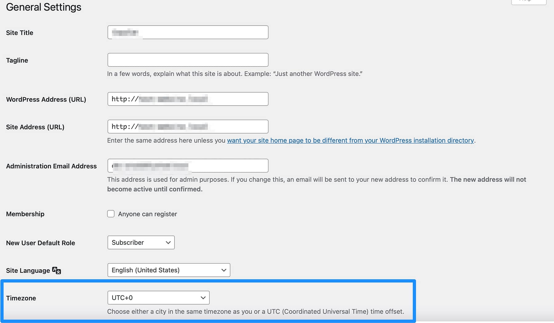 How to Change the WordPress Timezone