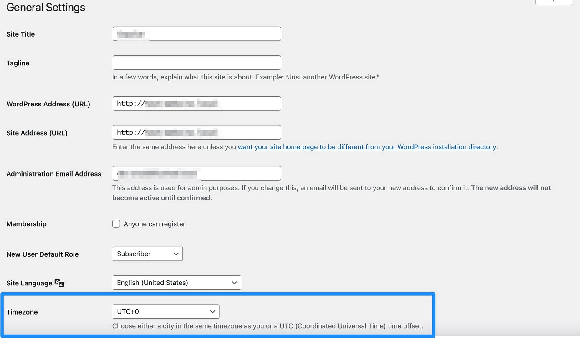 How to Change the WordPress Timezone
