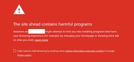 How to Fix "The Site Ahead Contains Harmful Programs" Error