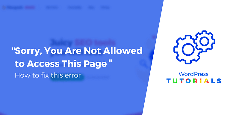 How to Fix “Sorry You Are Not Allowed to Access This Page” Error