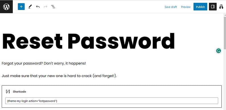 How To Create A Wordpress Custom Reset Password Page