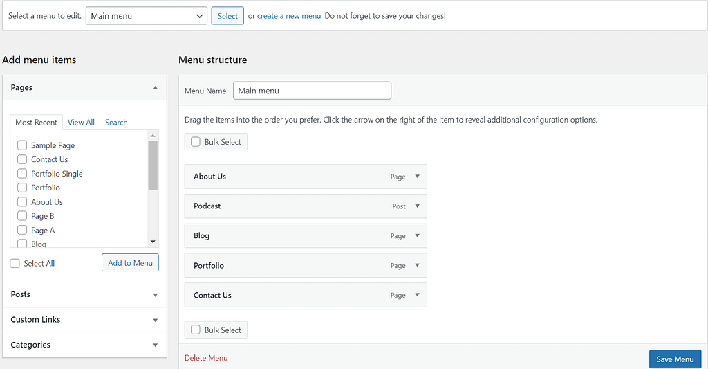 What Is A Menu In WordPress 