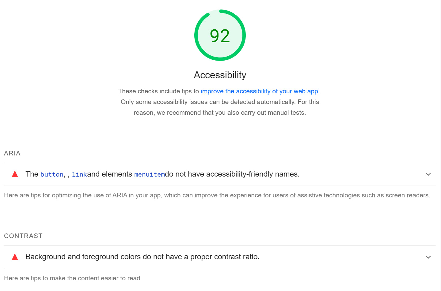 Fix “Background and Foreground Colors Sufficient Contrast Ratio”