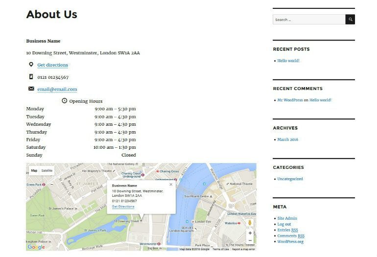 How to Add Business Address in WordPress (+ Your Opening Hours)