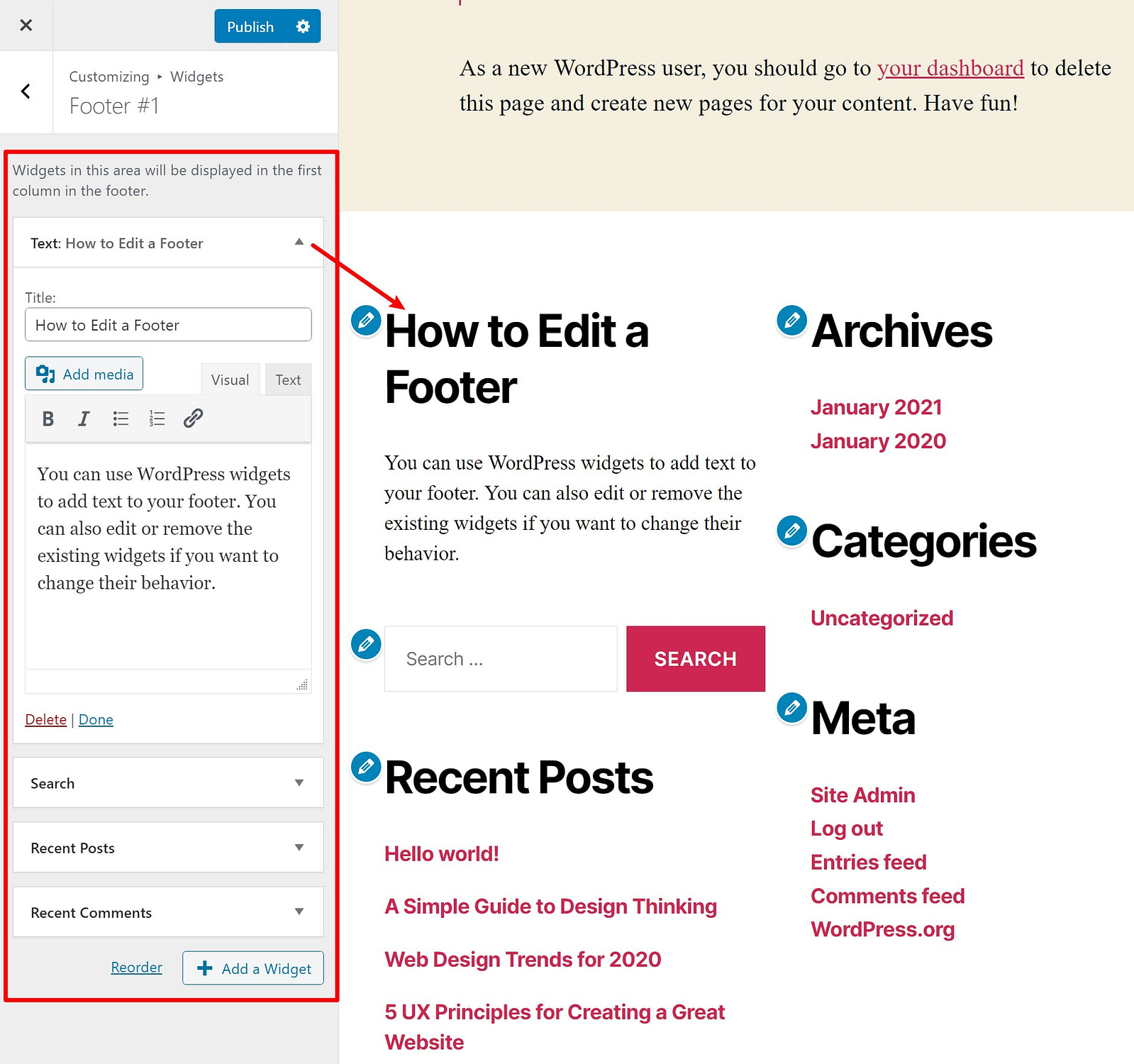 How to Edit a Footer in WordPress - Beginner's Guide